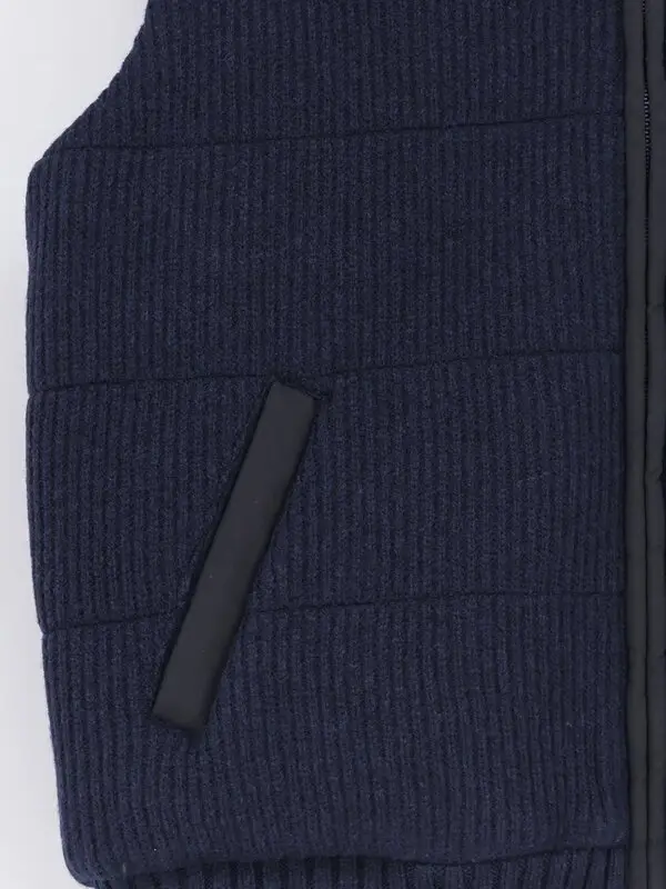 GRAN SASSO Sleeveless Virgin Wool Zip-up Jacket With Hood