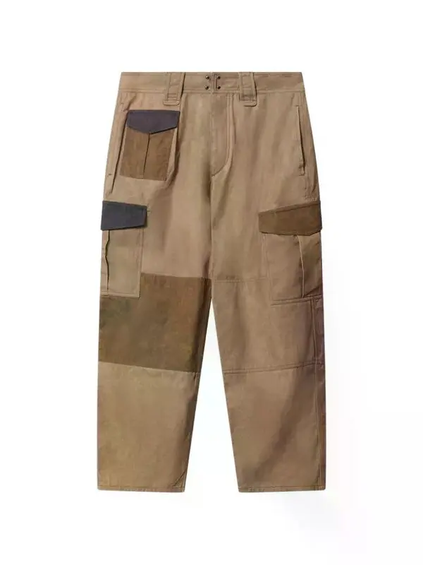 MARANT ETOILE Patchwork Cotton Cargo Pants - Brown