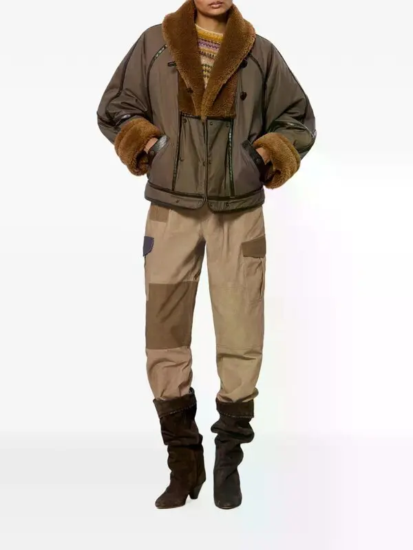 MARANT ETOILE Patchwork Cotton Cargo Pants - Brown