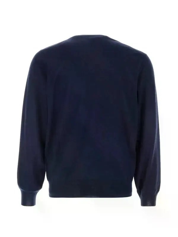 Brunello Cucinelli Crew-neck Ribbed-trim Sweater - Blue