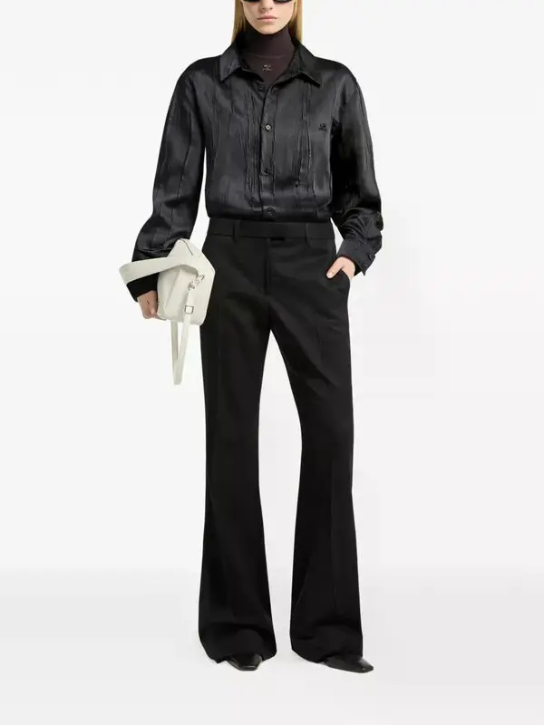 COURREGES Crinkled Satin-finish Shirt