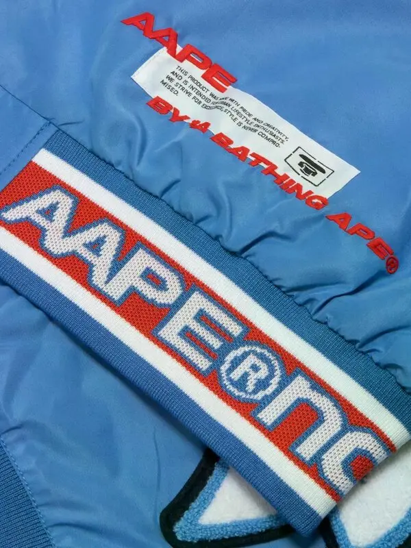 AAPE BY *A BATHING APE Moonface Patch Jersey Baseball Jacket