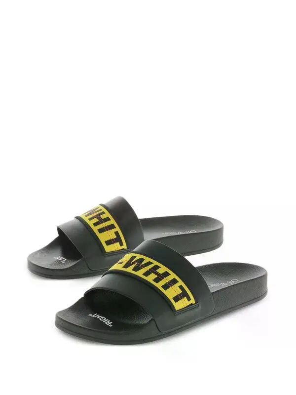 Off-White Industrial Logo-strap Slides - Black
