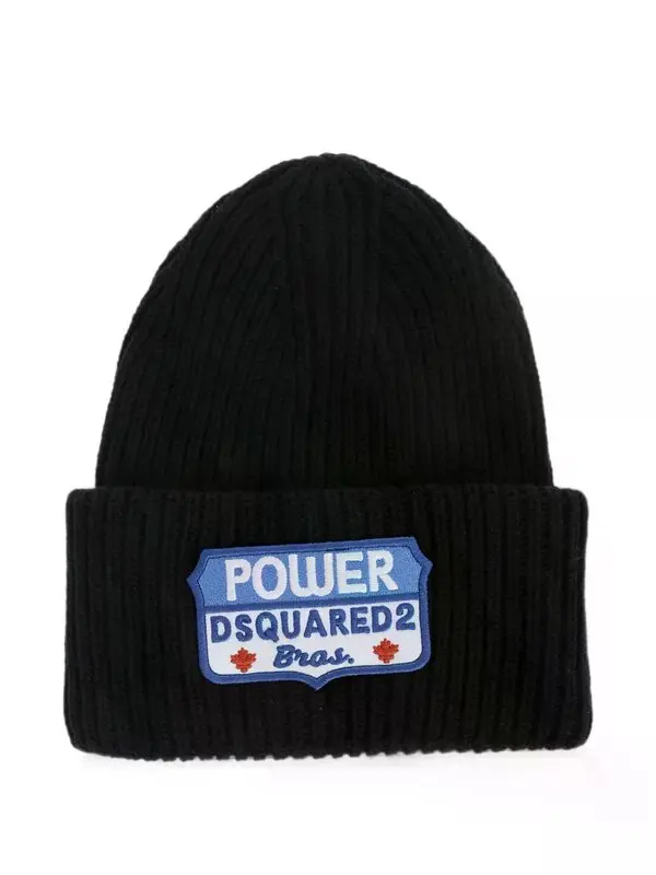 Dsquared2 Logo-patch Ribbed-knit Beanie Hat