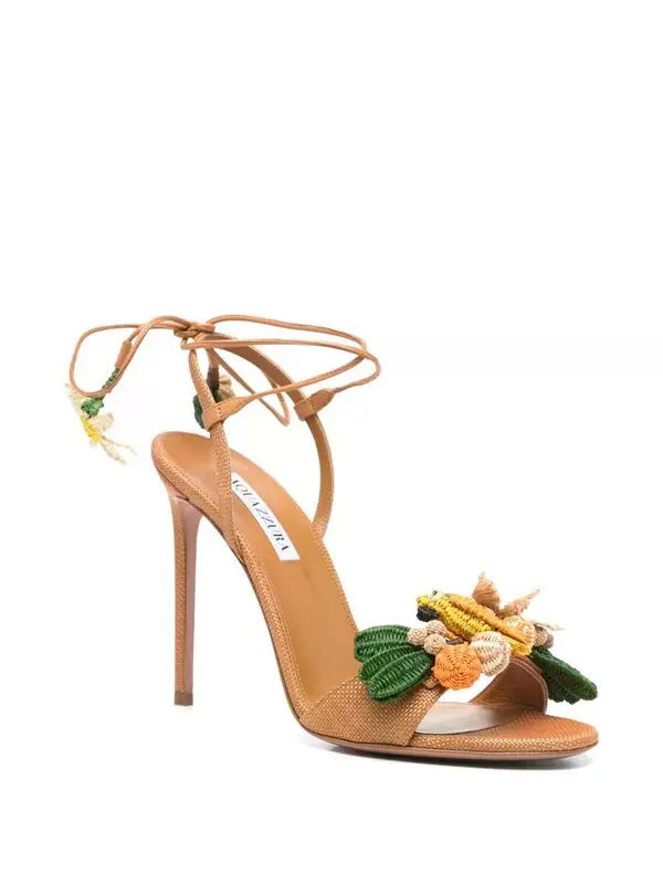 AQUAZZURA Birdsong Floral-embellished Stiletto Sandals