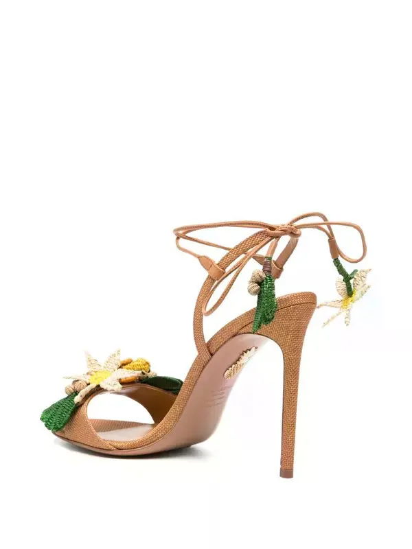 AQUAZZURA Birdsong Floral-embellished Stiletto Sandals