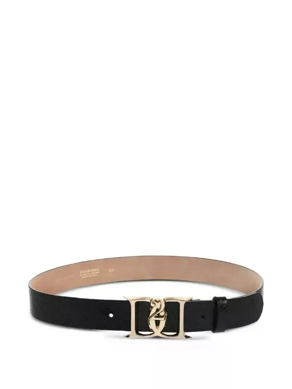 Dsquared2 Snake-effect Logo Buckle Belt