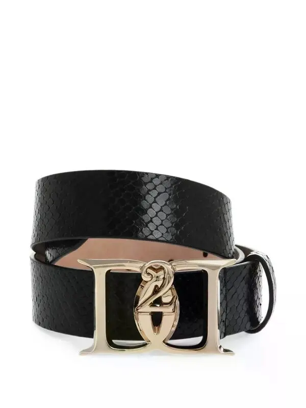 Dsquared2 Snake-effect Logo Buckle Belt