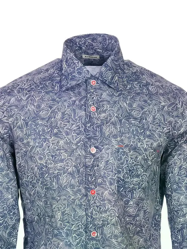 Kiton Floral-print Long-sleeve Shirt - Blue