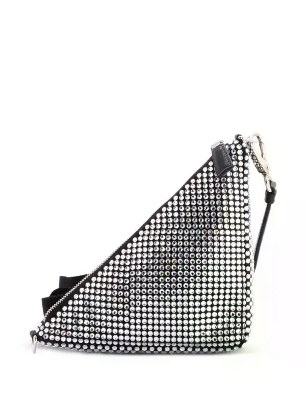 Prada Embellished Triangle Logo Crossbody Bag With Pouch