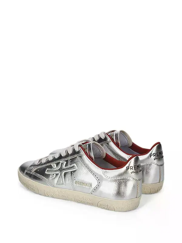Premiata Steven Metallic Leather Lace-up Sneakers