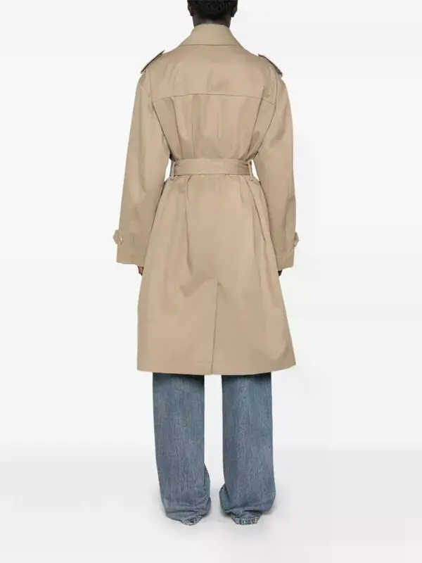 Saint Laurent Double-breasted Belted Trench Coat - Neutrals