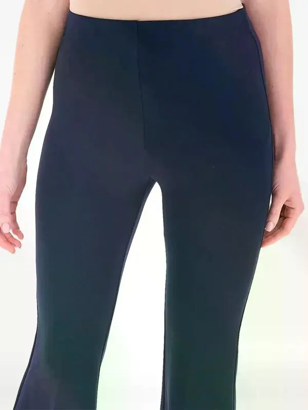 VICOLO Navy Stretch Flared Leg Trousers - Blue