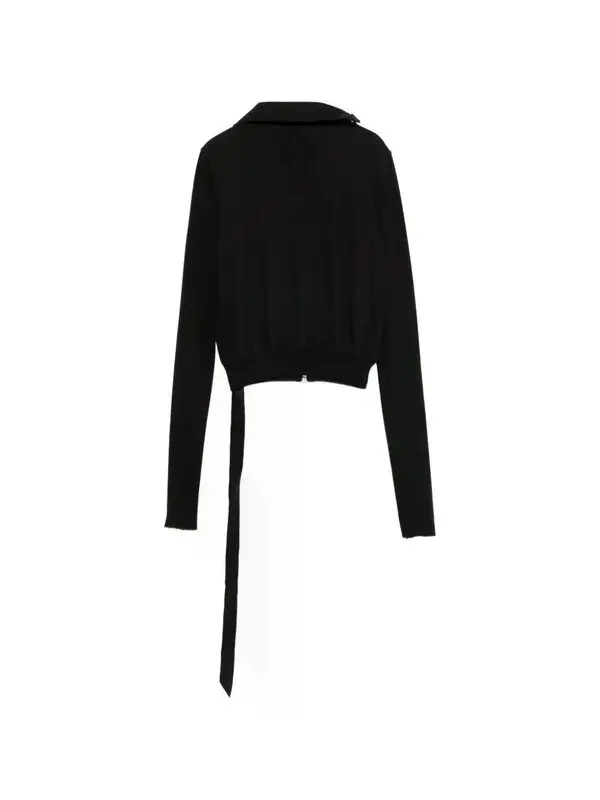 Rick Owens Asymmetrical Zip Hooded Sweatshirt - Black
