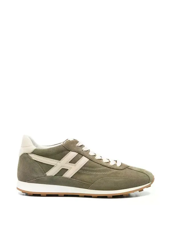 Hogan Panelled Suede Sneakers - Green