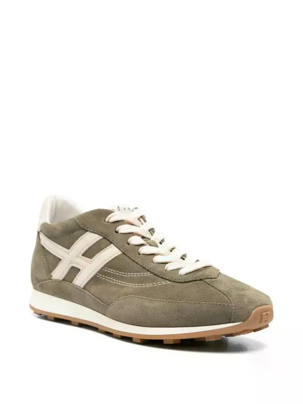 Hogan Panelled Suede Sneakers - Green