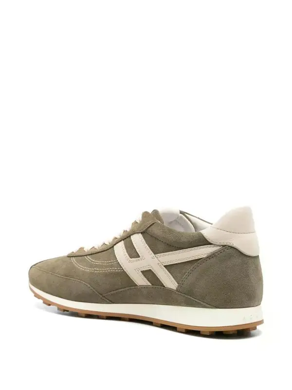 Hogan Panelled Suede Sneakers - Green