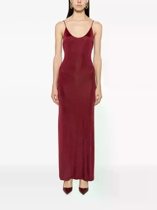 Saint Laurent Chain-link Strap Maxi Dress