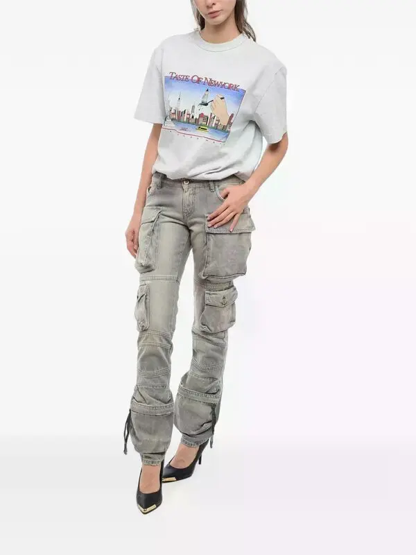 Attico Low-rise Denim Cargo Pants
