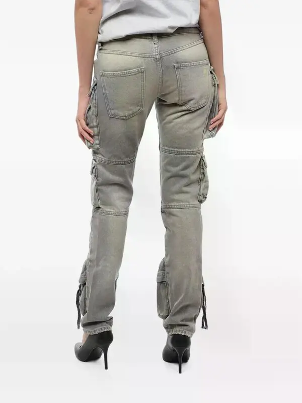 Attico Low-rise Denim Cargo Pants