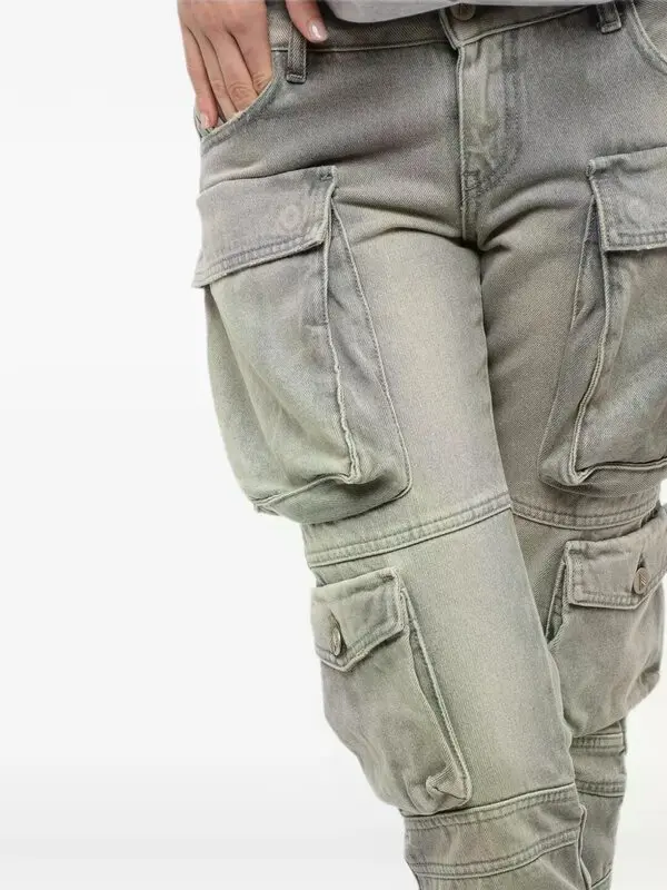 Attico Low-rise Denim Cargo Pants
