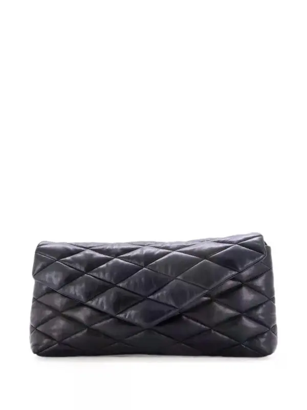 Saint Laurent Sade Puffer Envelope Quilted Leather Large Clutch Bag