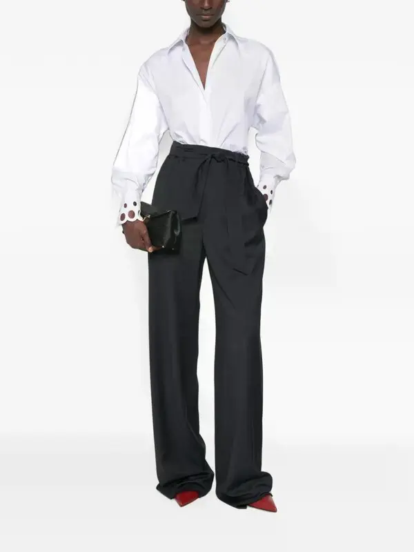 Max Mara Belted Wool Wide-leg Trousers - Blue