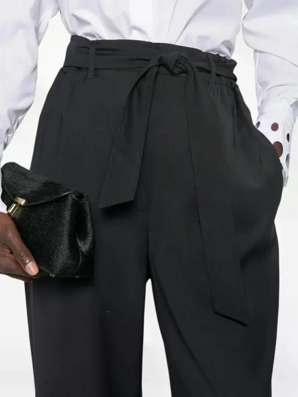 Max Mara Belted Wool Wide-leg Trousers - Blue