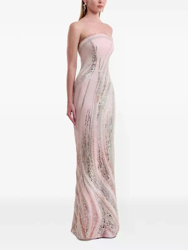 GEMY MAALOUF Beaded Sequin-embellished Maxi Dress