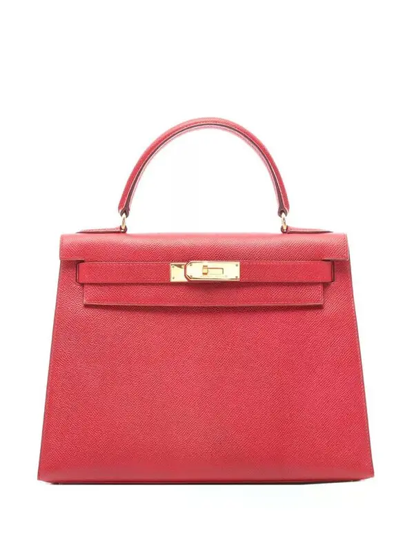 Hermès 1993 Courchevel Kelly Sellier 28 Satchel - Red