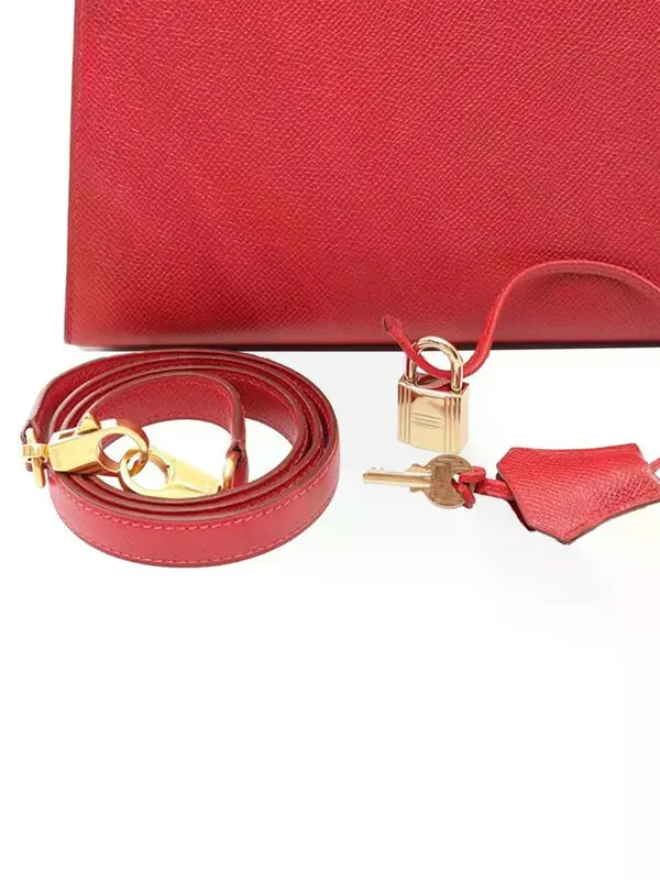 Hermès 1993 Courchevel Kelly Sellier 28 Satchel - Red