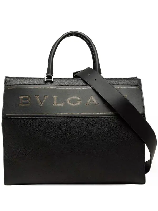 BVLGARI 2010-2026 Leather Logo Satchel