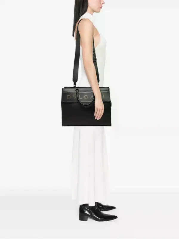 BVLGARI 2010-2026 Leather Logo Satchel