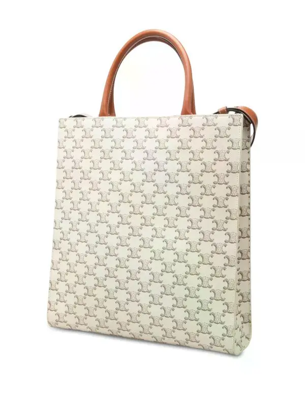 Celine 2023 Medium Triomphe Coated Canvas Vertical Cabas Tote Satchel