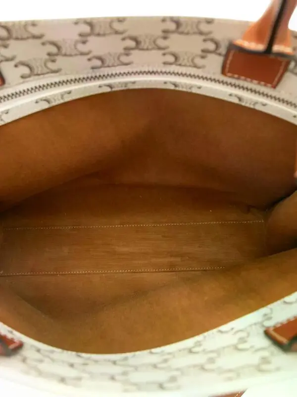Celine 2023 Medium Triomphe Coated Canvas Vertical Cabas Tote Satchel