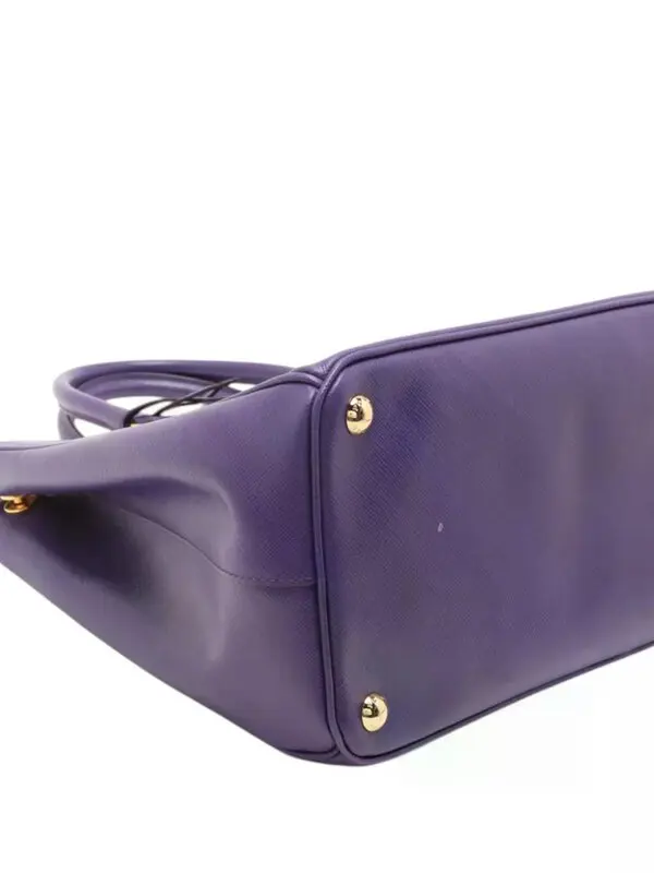 Prada Saffiano Lux Galleria Double Zip Satchel - Purple