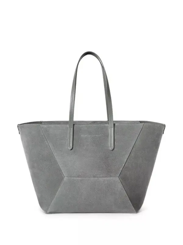 Brunello Cucinelli Suede Bag With Monili Embroidery