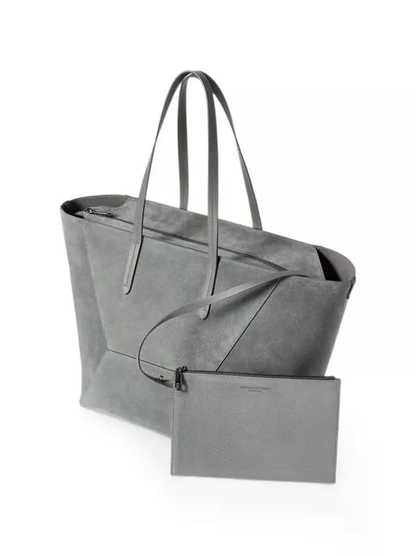 Brunello Cucinelli Suede Bag With Monili Embroidery