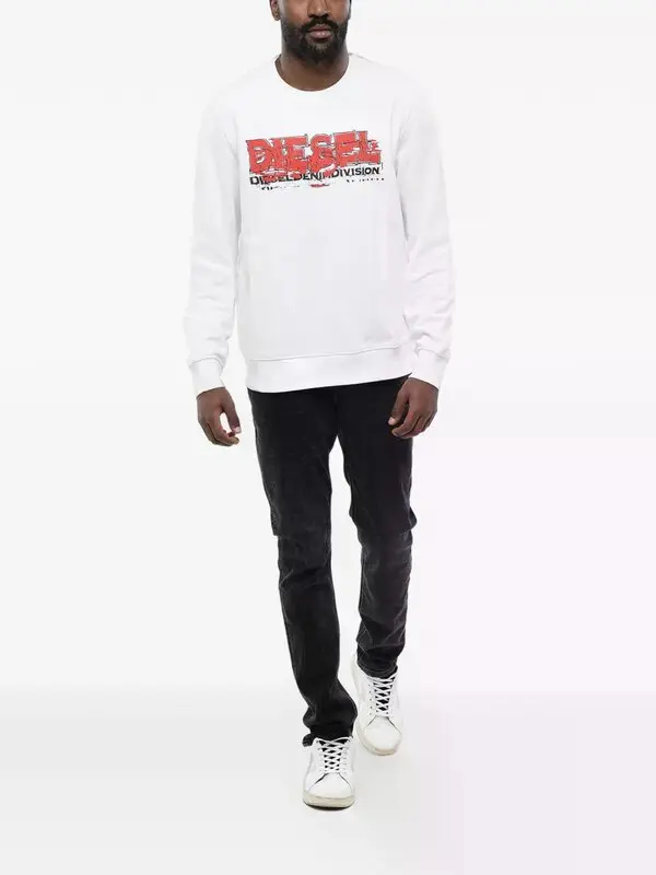 DIESEL® Sweatshirt With Glitchy Logo - White