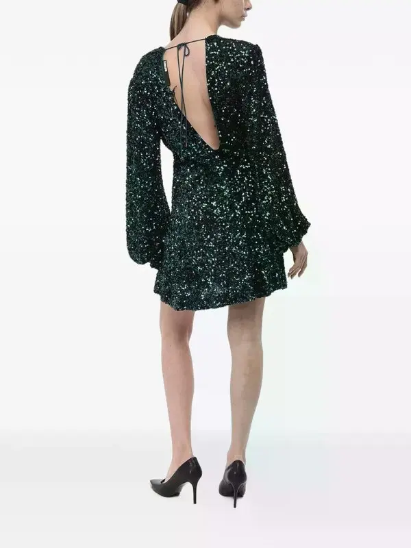 ROTATE BY BIRGER CHRISTENSEN Sequinned Balloon-sleeve Mini Dress
