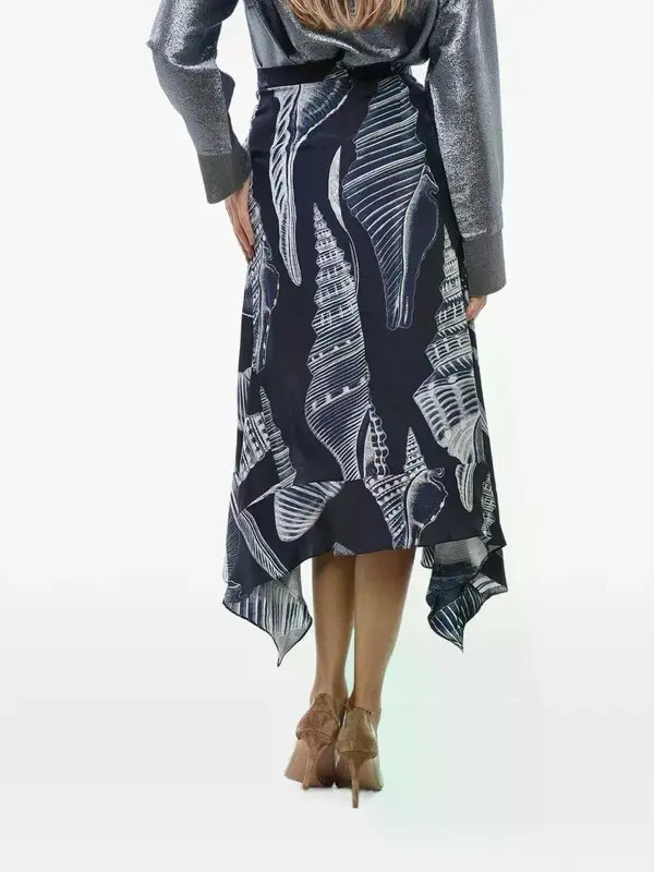 Stella McCartney Aria Patterned Satin Midi Skirt