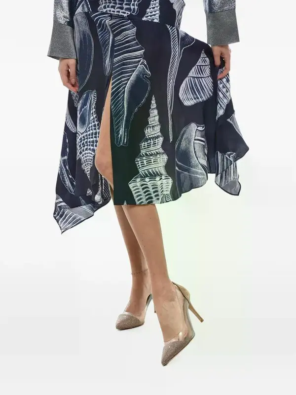 Stella McCartney Aria Patterned Satin Midi Skirt