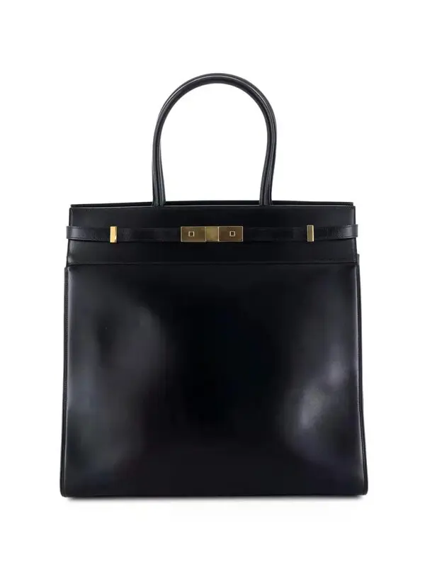 Saint Laurent Manhattan Leather North South Tote Bag - Black