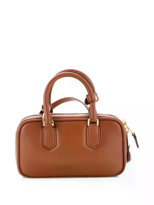 Miu Miu Arcadie Top Handle Bag Leather Mini Satchel - Brown
