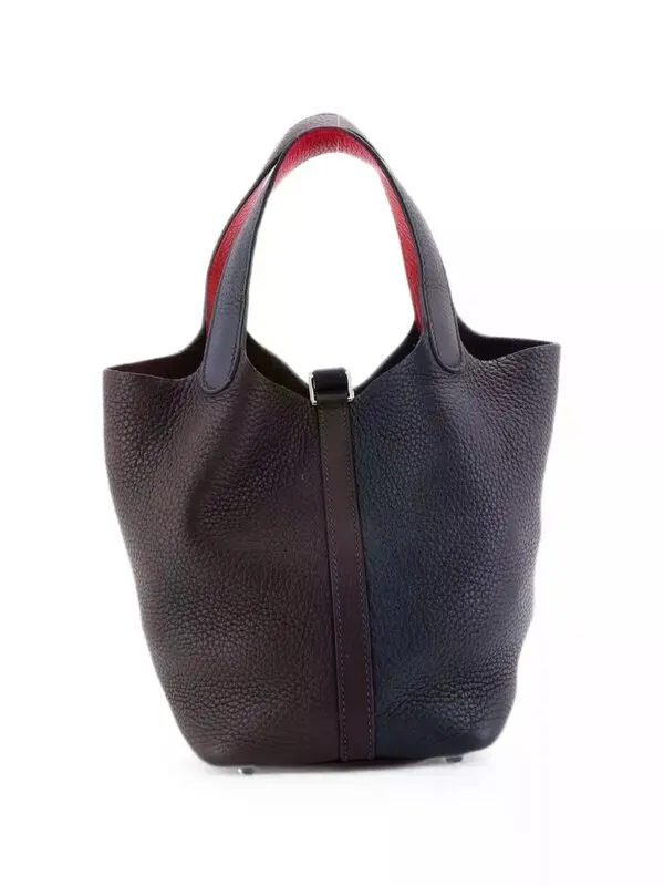 Hermès Picotin Lock Bag Pm Tricolor Clemence Bucket Bag - Blue