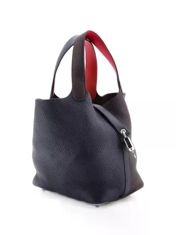 Hermès Picotin Lock Bag Pm Tricolor Clemence Bucket Bag - Blue