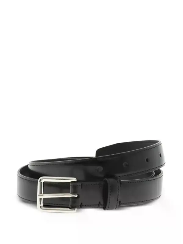 Dsquared2 Leather Belt With Silver-tone Buckle - Black