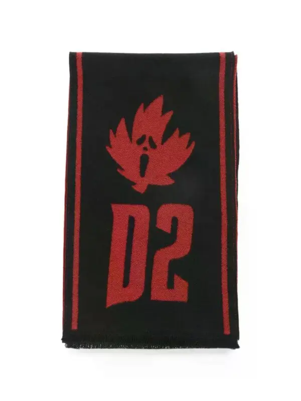 Dsquared2 Logo-jacquard Fringed Scarf