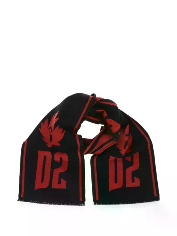 Dsquared2 Logo-jacquard Fringed Scarf