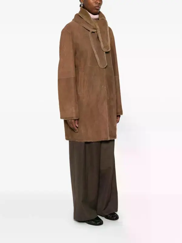 MANZONI 24 Shearling-lined Coat With Scarf Detail